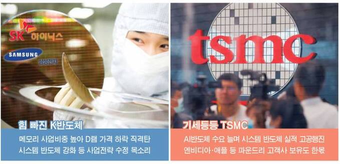 '죽 쑨 K반도체' vs '탄탄한 TSMC'…엇갈린 실적, 뭐가 갈랐나